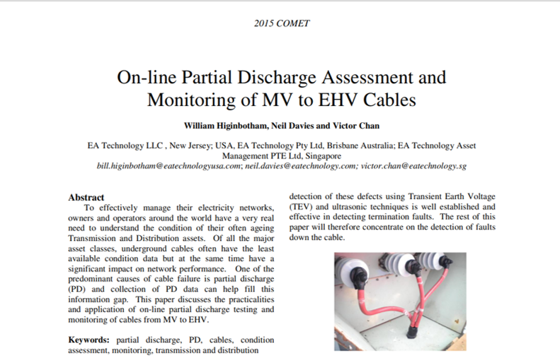Online PD Testing of EHV Cables | EA Technology Americas